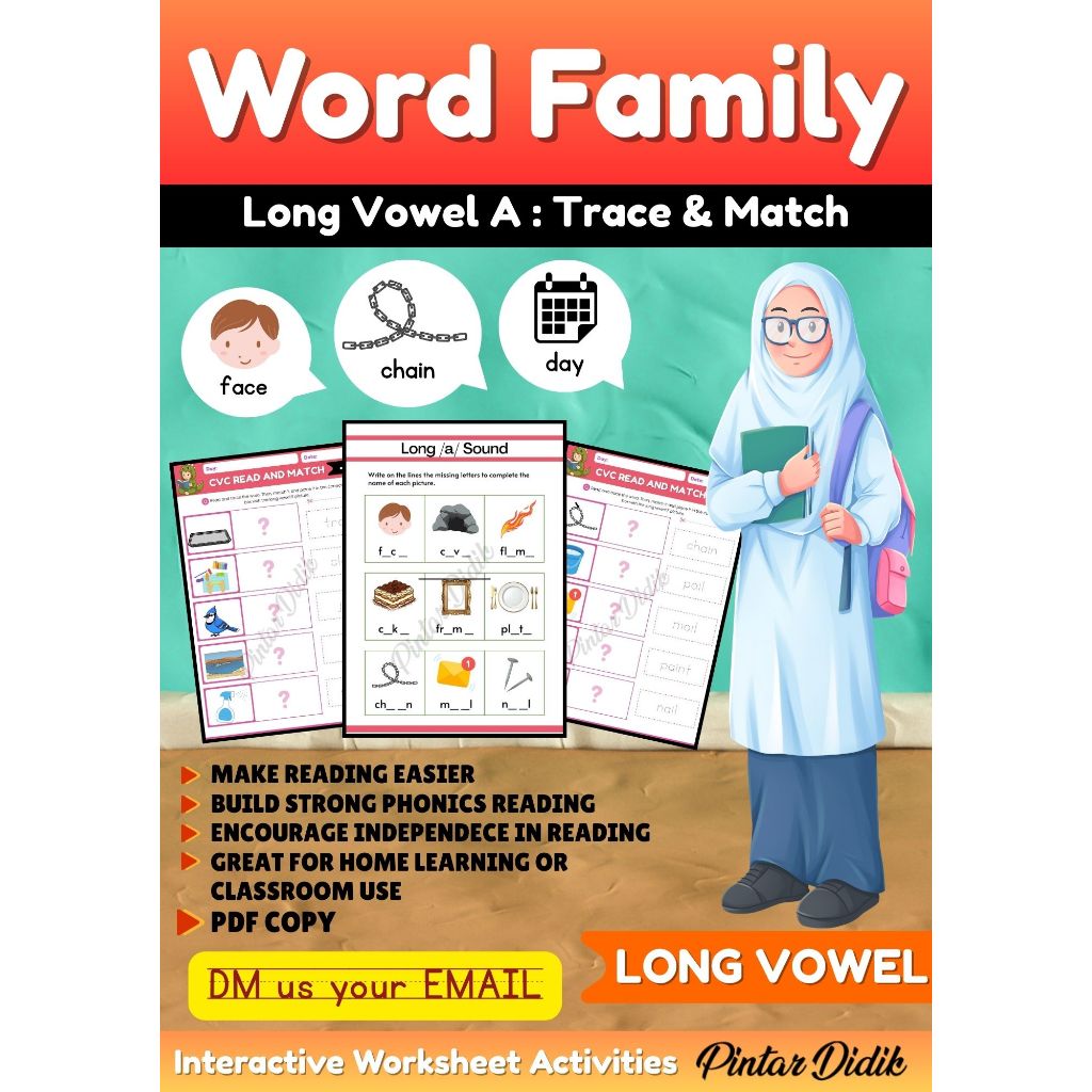 Word Family Long Vowel for young learners_[Printable PDF] | Shopee Malaysia