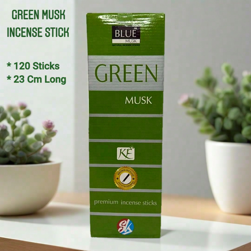 GREEN MUSK PREMIUM INCENSE STICKS / GREEN MUSK FRAGRANCE BUKHOOR ( 132 ...