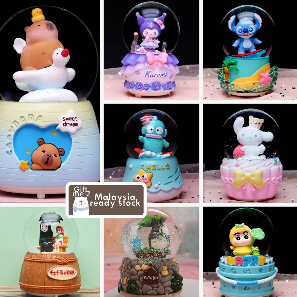 Water globe music box Totoro Kaonashi Doraemon Kuromi Melody Hangyodon ...