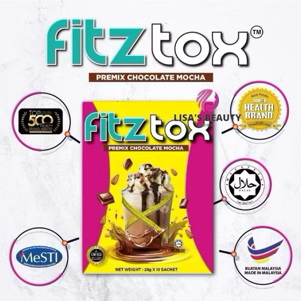 FITZTOX Premix Chocolate Mocha 25g x 15 Sachets Original by HQ 100% ...