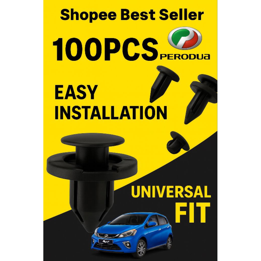 100Pcs Perodua Myvi Bumper Clip / Klip Kereta Toyota Vios / Honda City ...