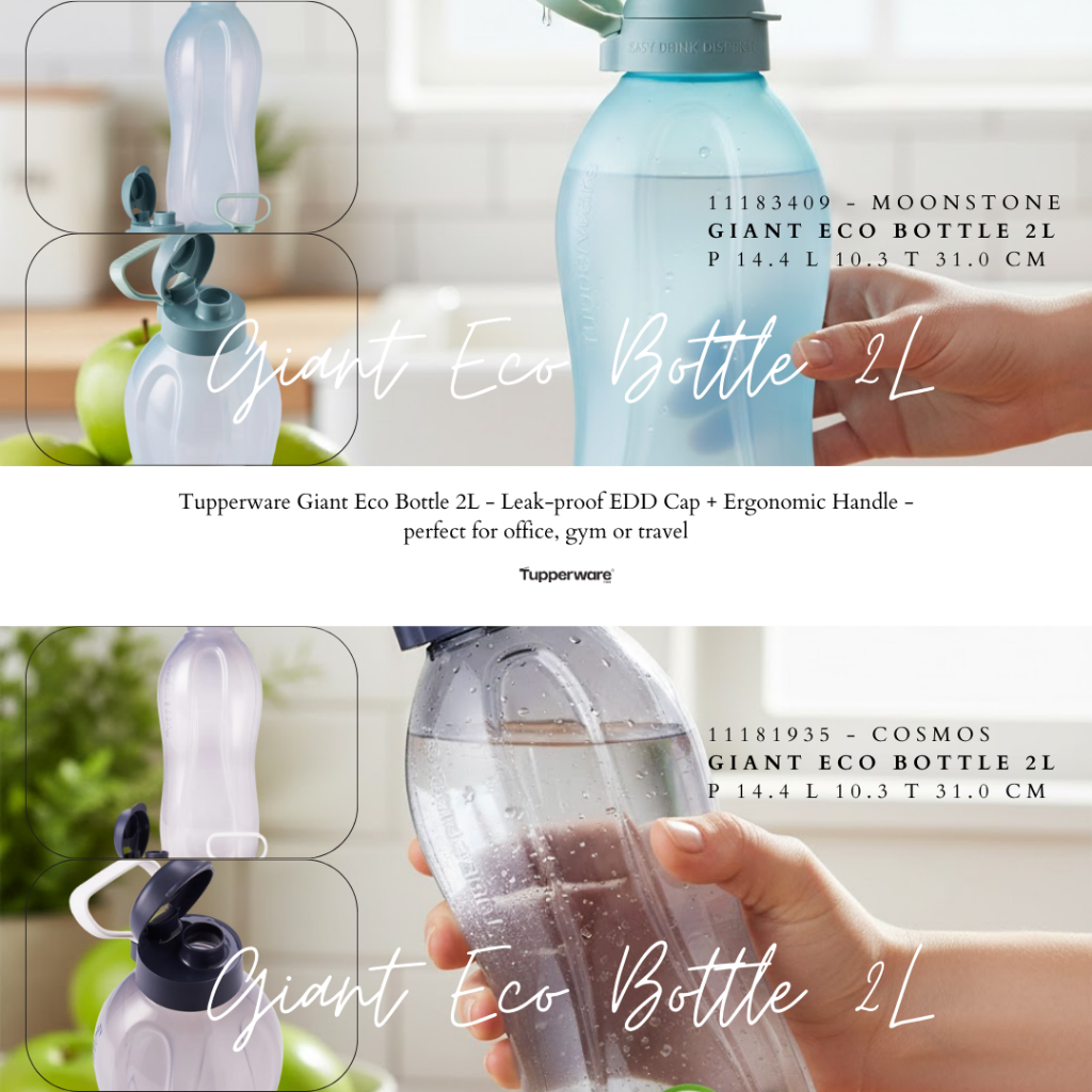 Tupperware Giant Eco Bottle 2L with EDD Cap + Handle | Shopee Malaysia