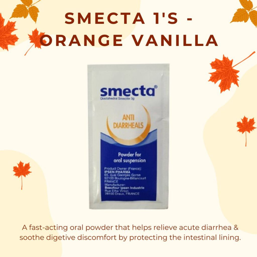 SMECTA ANTI-DIARRHEAL ORANGE-VANILLA FLAVOUR 1'S (1 SACHET) [EXP : 30 ...