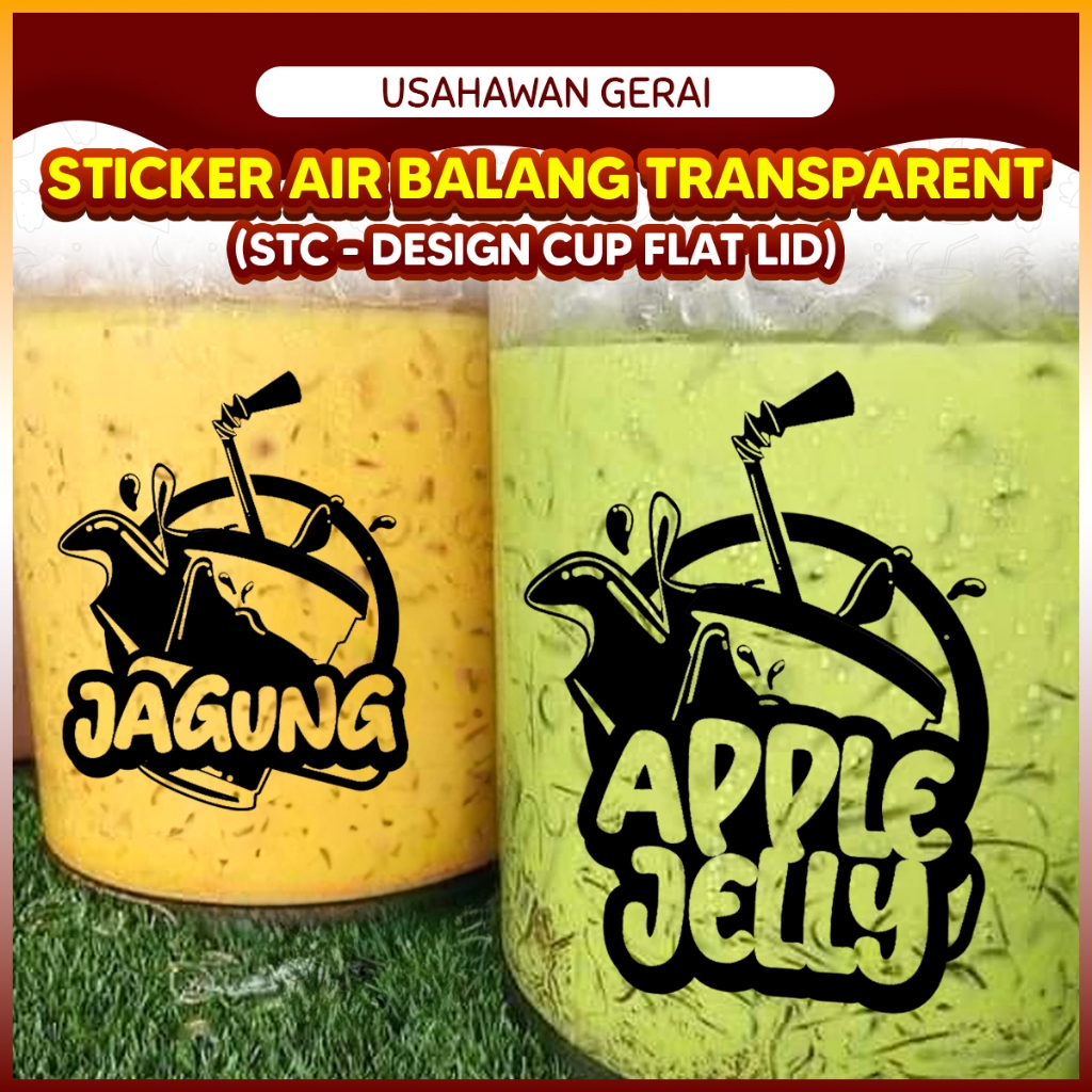 Sticker Air Balang Transparent - DESIGN PLASTIC CUP FLAT LID (STC ...