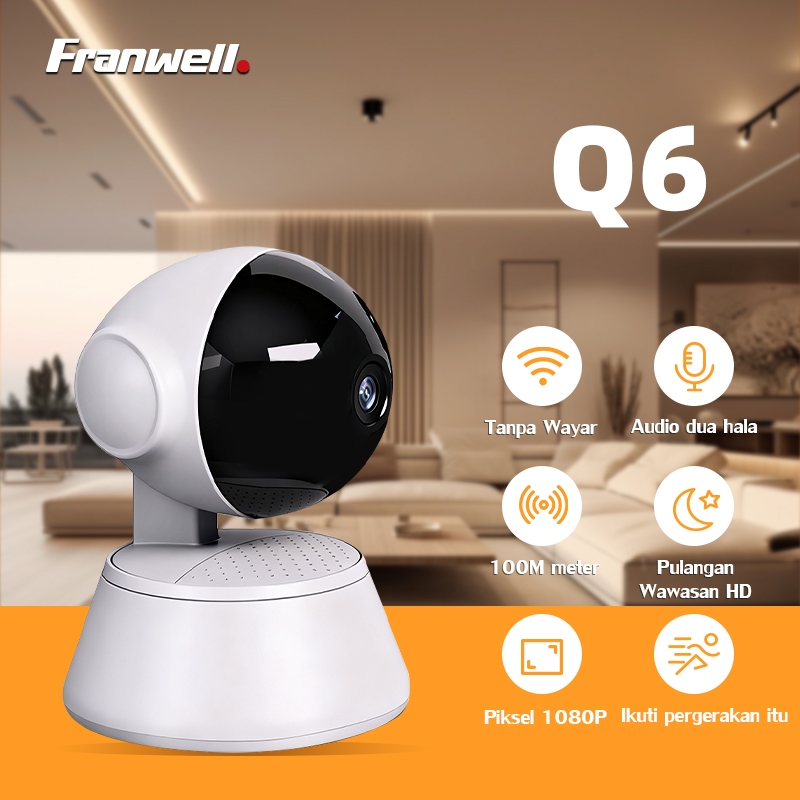 Franwell V380 Q6 CCTV Camera 1080P 360° PTZ Control WiFi Connect to ...