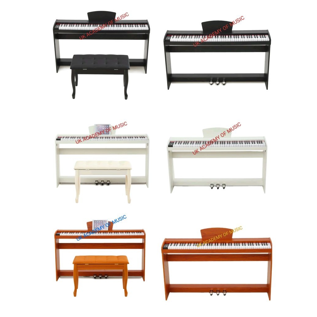 UK Digital Piano Standard Keyboard Weighted 88 Keys With Bluetooth ...