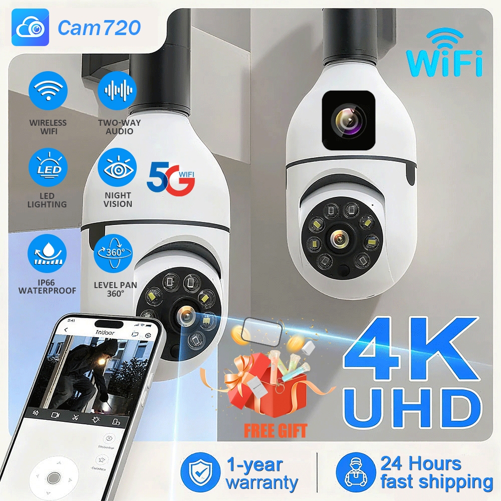 Cam720 8MP+8MP 4K HD Mini CCTV Wireless Outdoor Indoor IP66 Waterproof ...