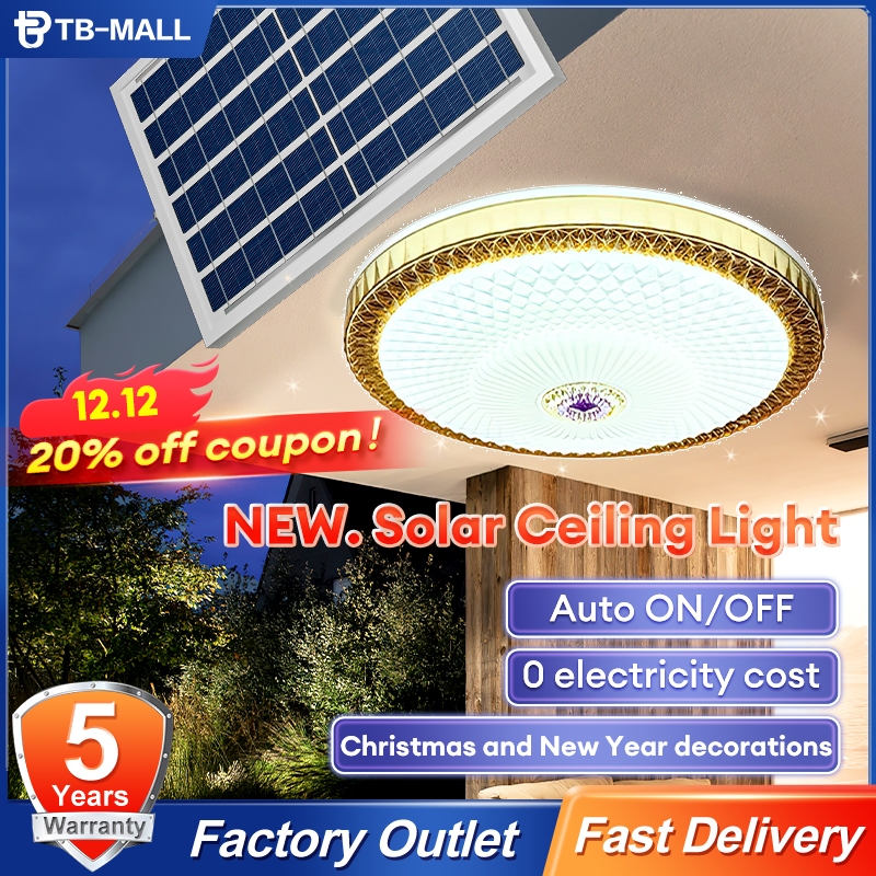 Solar Ceiling Lamp Auto On/Off Solar Light 3500W Waterproof Outdoor LED ...