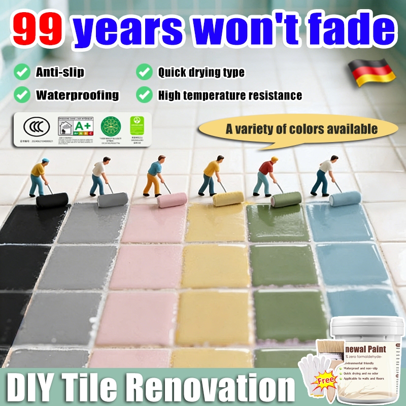 【24-hour delivery】epoxy tile coating 1L wall tiles paint cat bilik air ...