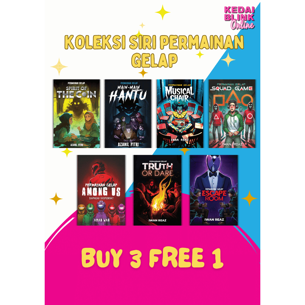 BLINK NOVEL, SIRI PERMAINAN GELAP, TRUTH OR DARE, ESCAPE ROOM, AMONG US ...