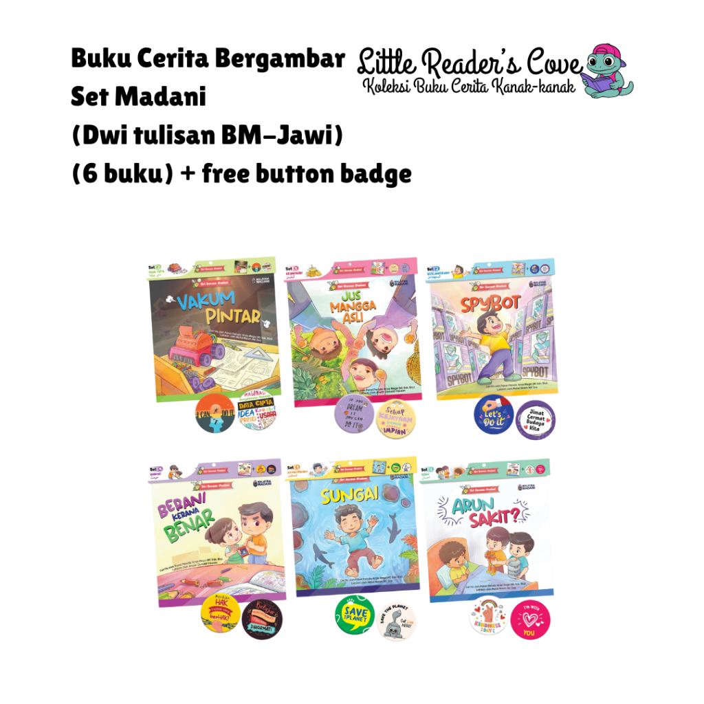 Aras Mega - Set Siri Bacaan Madani (6 buku + free button badge) buku ...