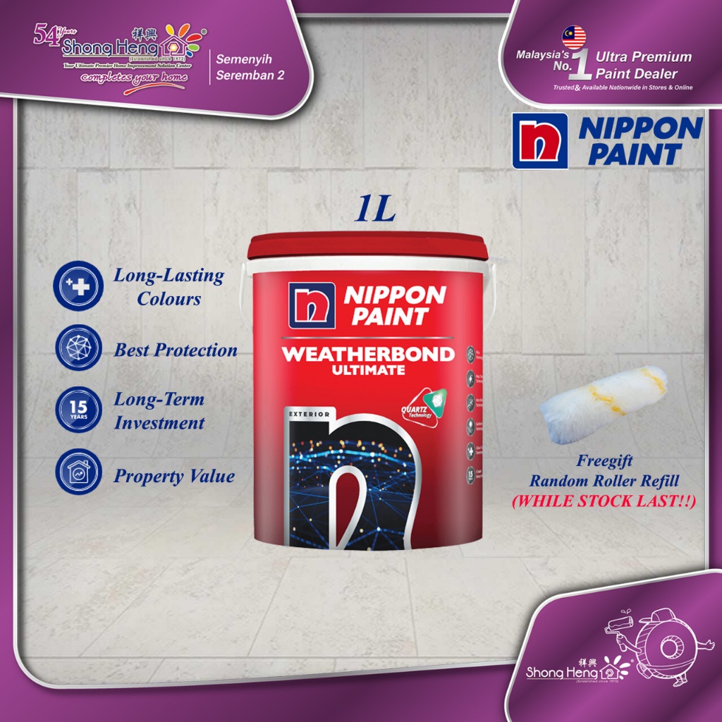 1L Nippon Paint Weatherbond Ultimate with Quartz Technology [CAT LUAR ...