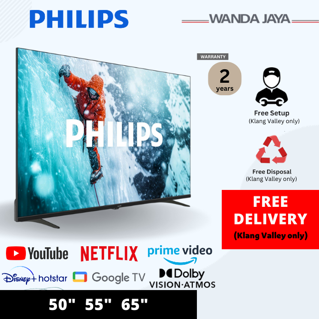 [FREE DELIVERY] [NEW 2026] Philips 4K UHD LED GOOGLE TV ( 50" / 55 ...