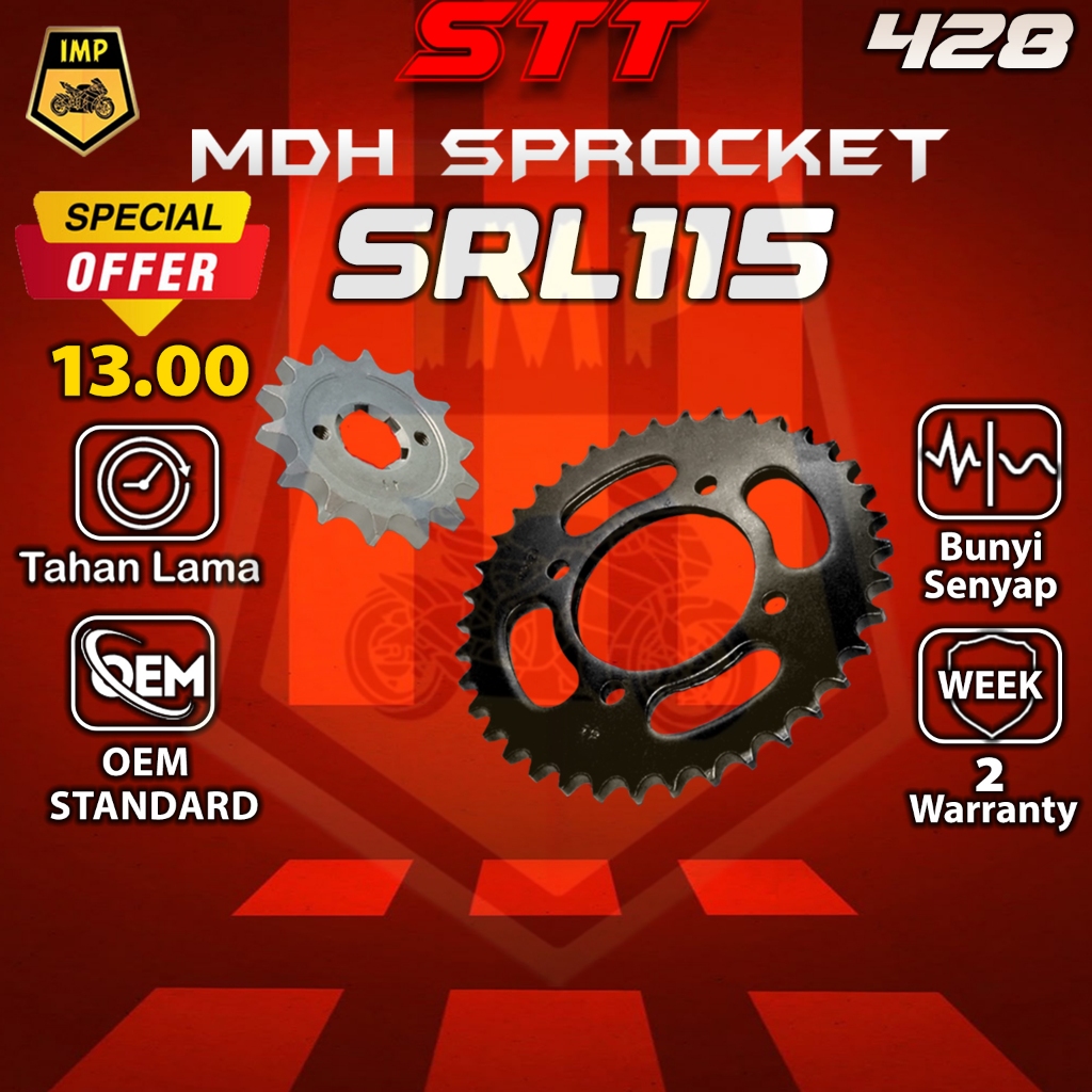 srl 115 srl115 / lagenda 115 fi Yamaha 428 sprocket spoket motor Stt ...