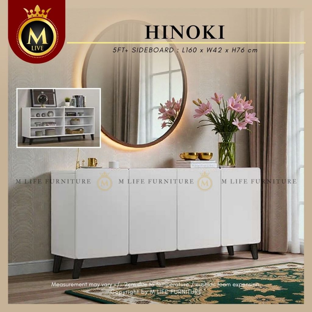 M-Life HINOKI 4 / 5+ FT Muji Minimalist Sideboard, Buffet, Cabinet ...