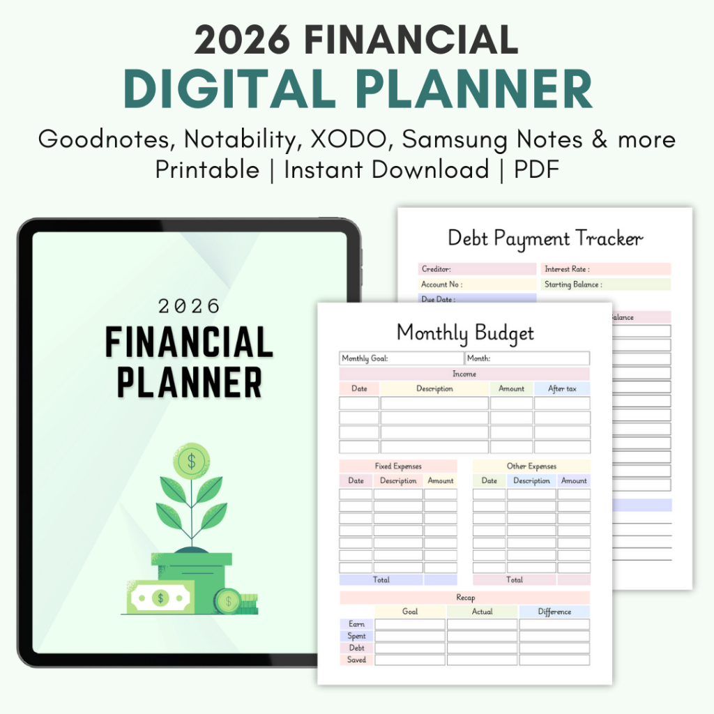 [DIGITAL PRODUCT] 2026 Financial Planner | Budget Savings Expense ...