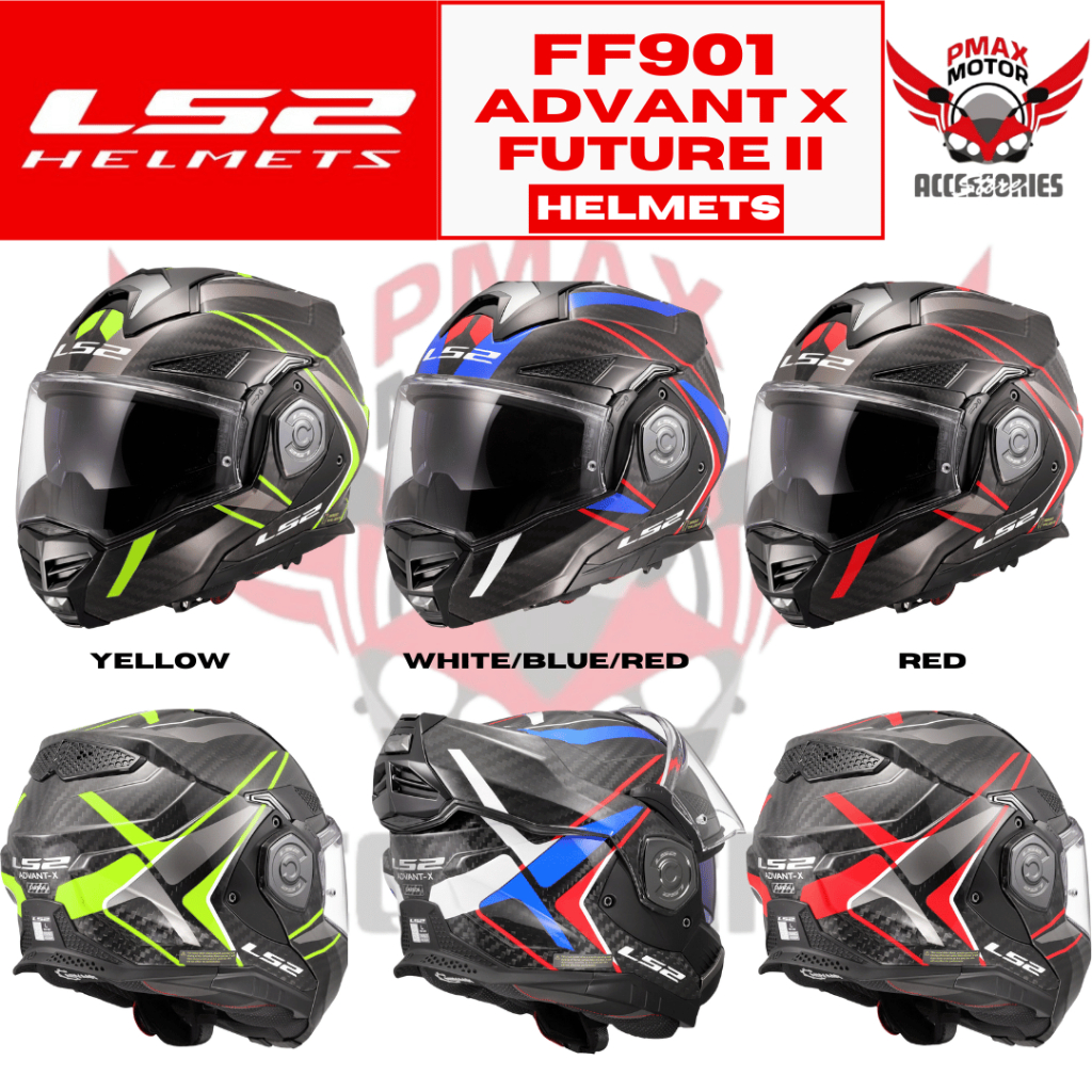 LS2 HELMET FF901 ADVANT X CARBON FUTURE II MODULAR HELMETS FLIP UP ...