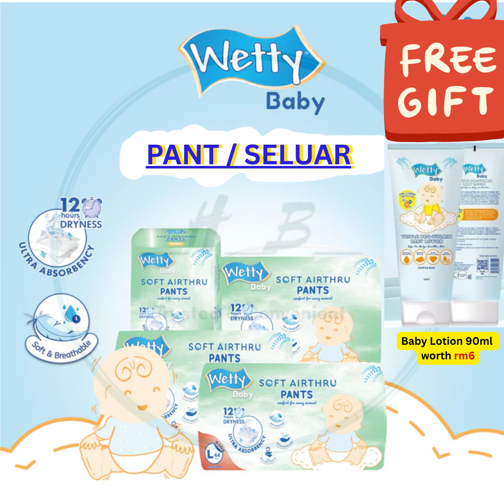 (1carton) Wetty Baby Pant type Pampers /Wetty Soft Air-thru Baby ...