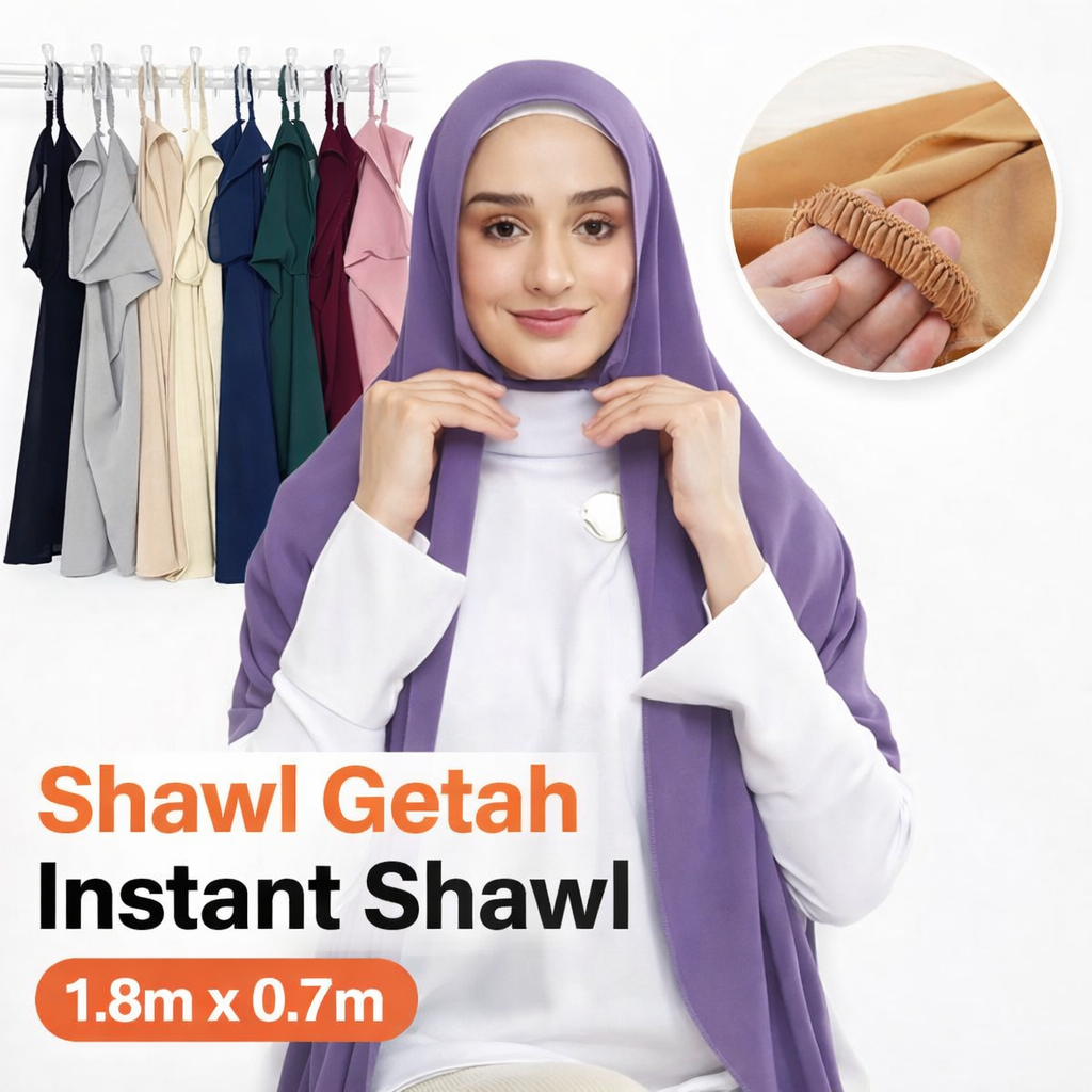 Instant Premium Heavy Chiffon Hijab Scarf – Ready to Wear Shawls with ...