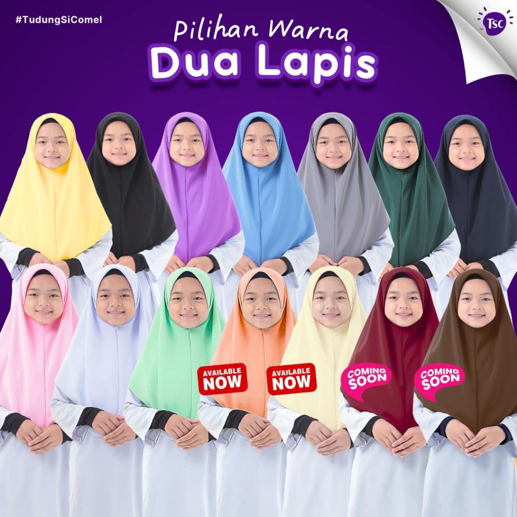 TUDUNG SEKOLAH DUA LAPIS TUDUNG SI COMEL ORIGINAL | Shopee Malaysia