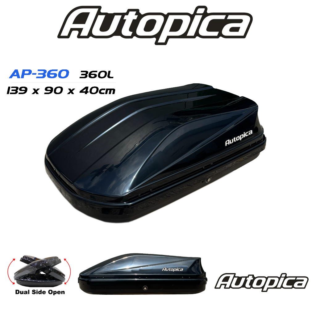 ROOFBOX RAHMAH!! AUTOPICA 360L Car Roof Box ABS Material Glossy Black ...