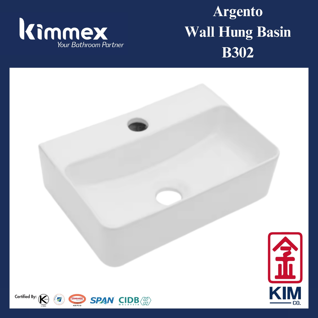 kimmex Argento Wall Hung / Countertop Basin (B302) | Wash Basin ...