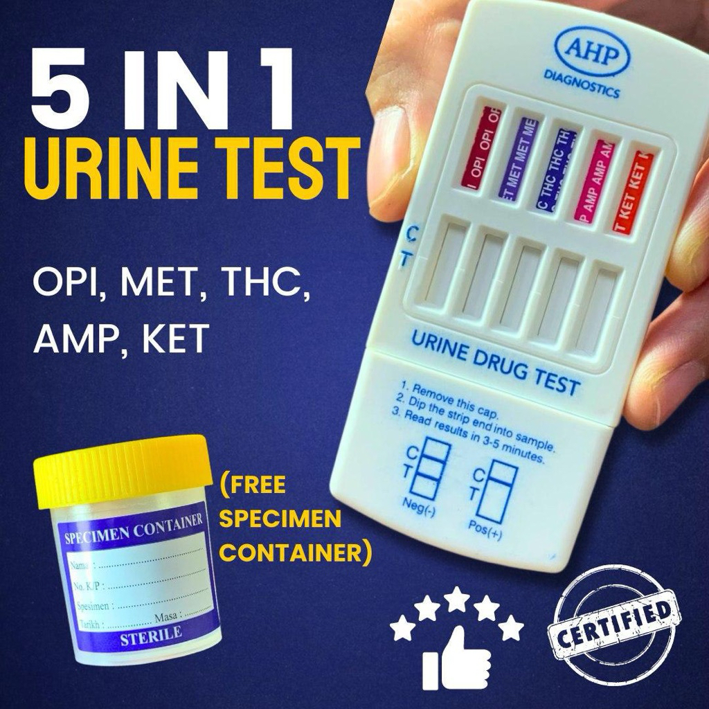 URINE STRIP TEST UNTUK DA*DAH 5 IN 1 ( KKM ) APPROVAL DAN PERCUMA BOTOL ...