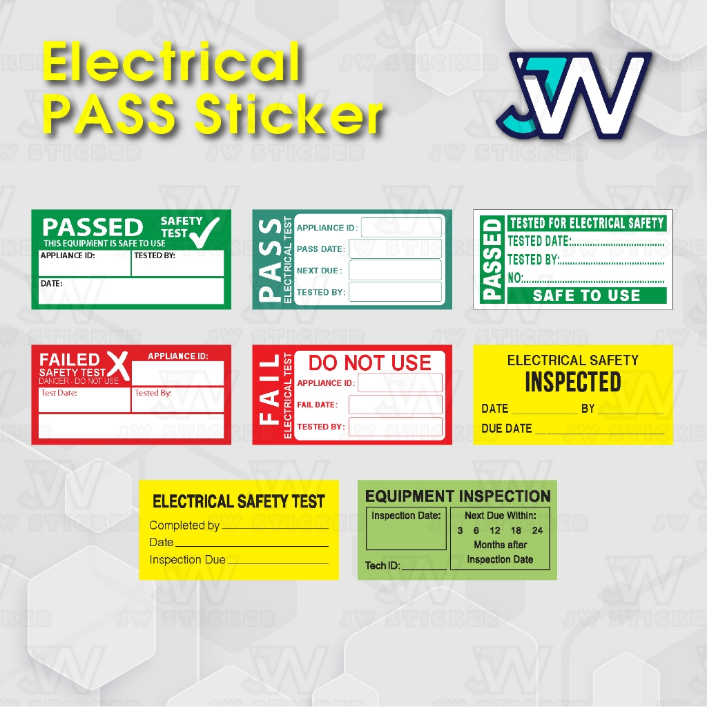 Electrical Safety Inspected | Tested Pass Fail I Electrical Safety Test ...