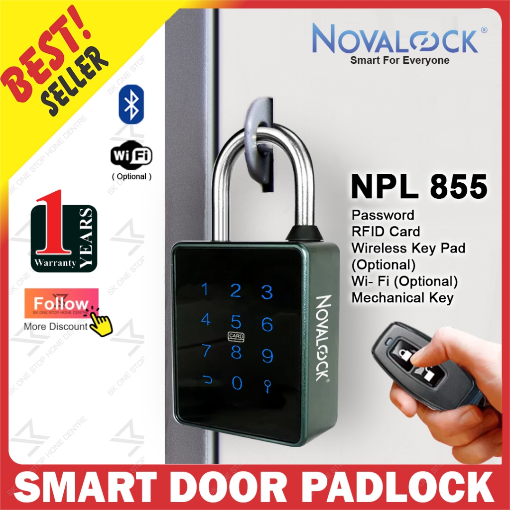 Novalock NPL855 Digital Smart PadLock with Remote Control | Shopee Malaysia