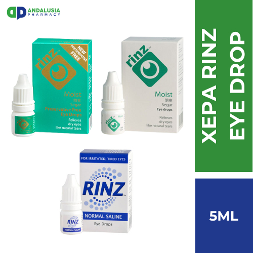 XEPA RINZ EYE DROPS ( MOIST / NORMAL SALINE / PRESERVATIVE FREE ) 5ML ...