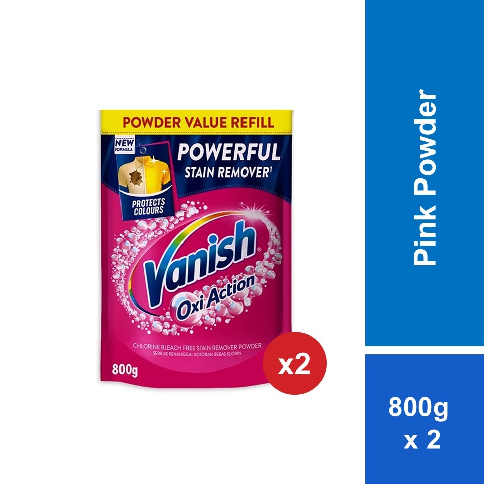[Bundle of 2] Vanish Stain Remover Pink Oxi Action, Detergent Powder ...