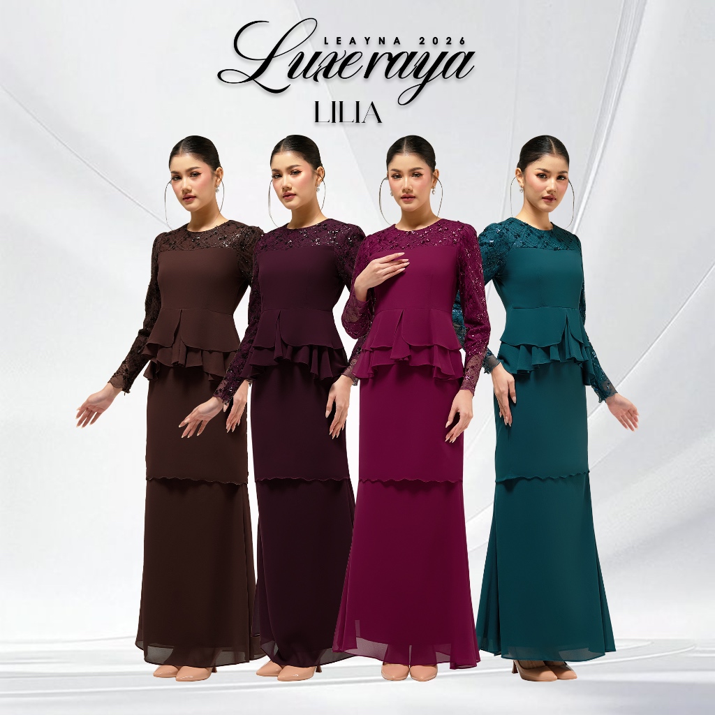 LEAYNA.CO LILIA Kurung With Shawl | Shopee Malaysia