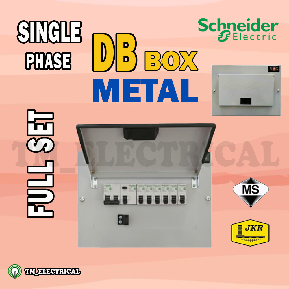 METAL DB BOX FULL COMPLETE SET SINGLE PHASE 40A / 63A RCCB/ELCB / MAIN ...