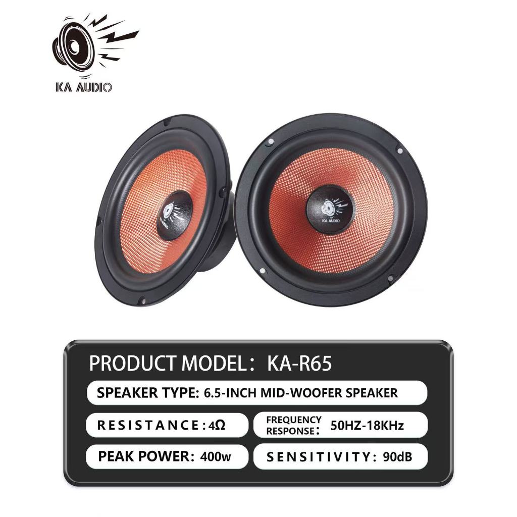 KA AUDIO KA-R65 6.5'' MidBass Speaker 400Watts High Power Car Speakers ...