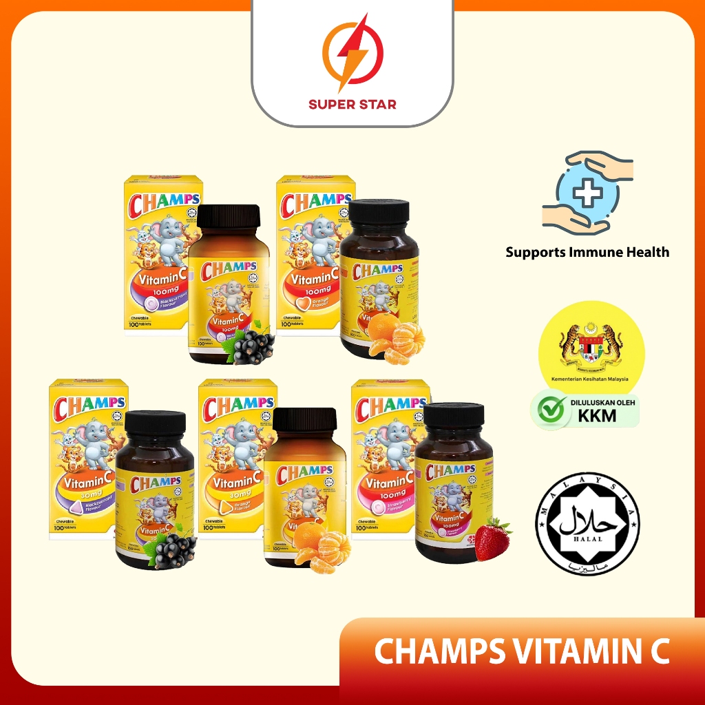 CLEARANCE Champs Chewable Vitamin C 30mg/100mg 100s (Short Expiry ...