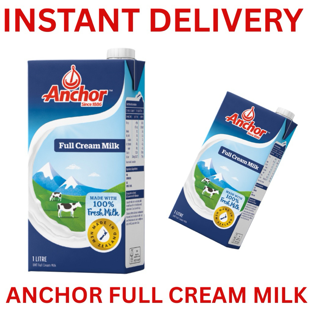 INSTANT DELIVERY - ANCHOR UHT FULL CREAM MILK 1L / SUSU PENUH KRIM ...