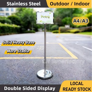 Sign Board Stand Heavy Duty Stainless Steel A4 A3 Weighted Base Outdoor ...