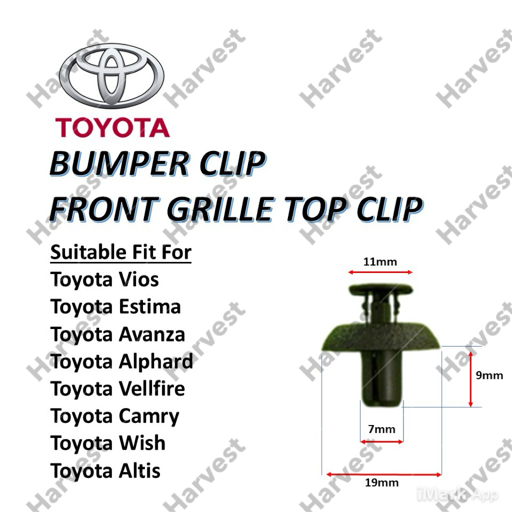 Toyota And Lexus Grill Clip 10pcs/50pcs/100pcs / Push-Type Retainer ...