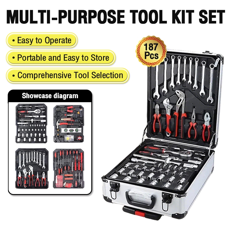 187pcs Craft Hand Tools In Aluminium Trolley Case Tool Box Set Car ...