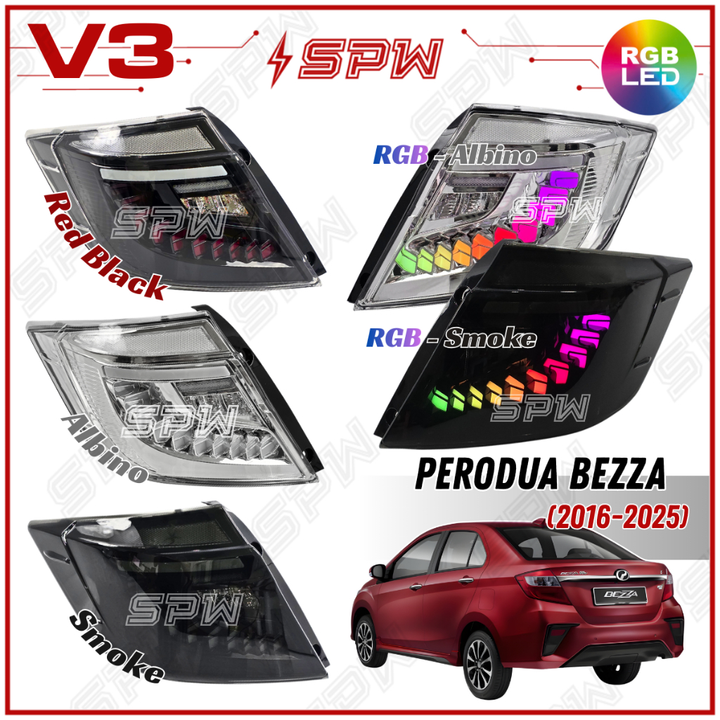 Perodua Bezza (2016-2025) V3 Dragon Scale RGB Albino Tail Lamp Tail ...