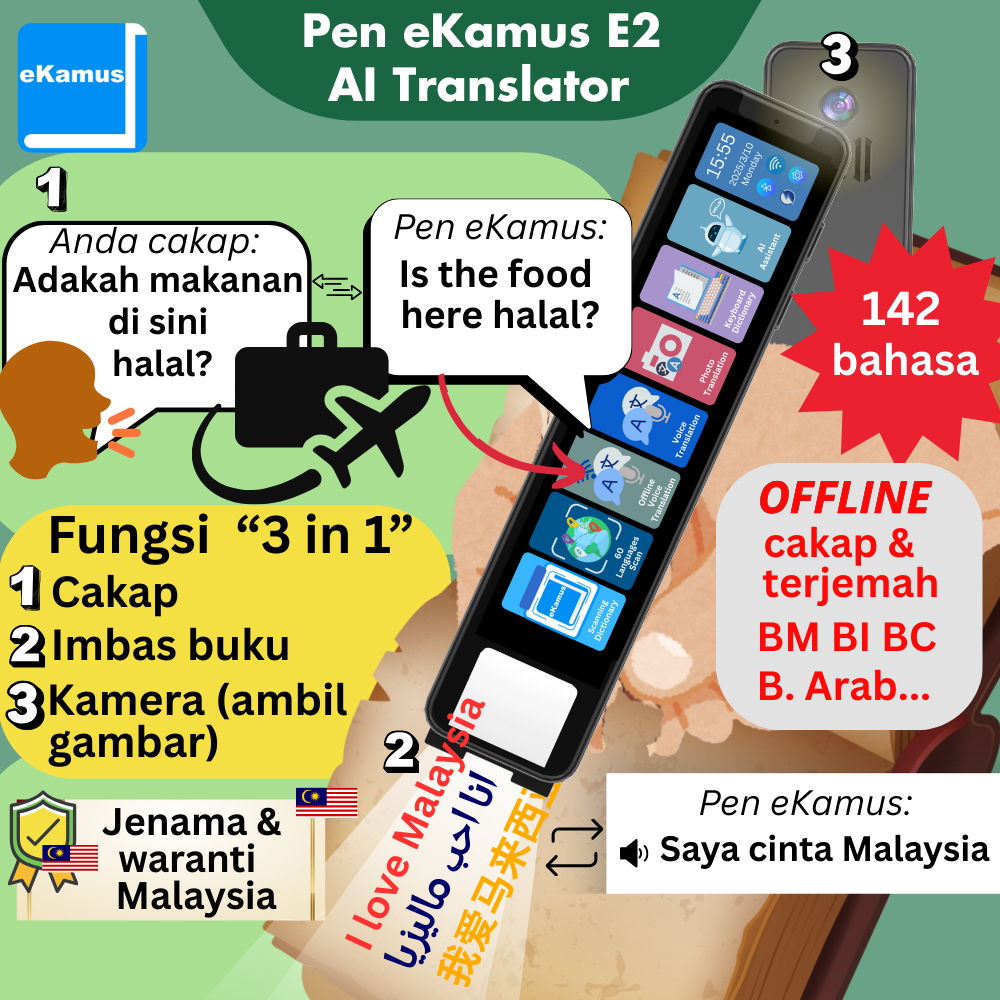Pen eKamus - AI Translator - Terjemah 142 Bahasa - Bahasa Arab, Melayu ...