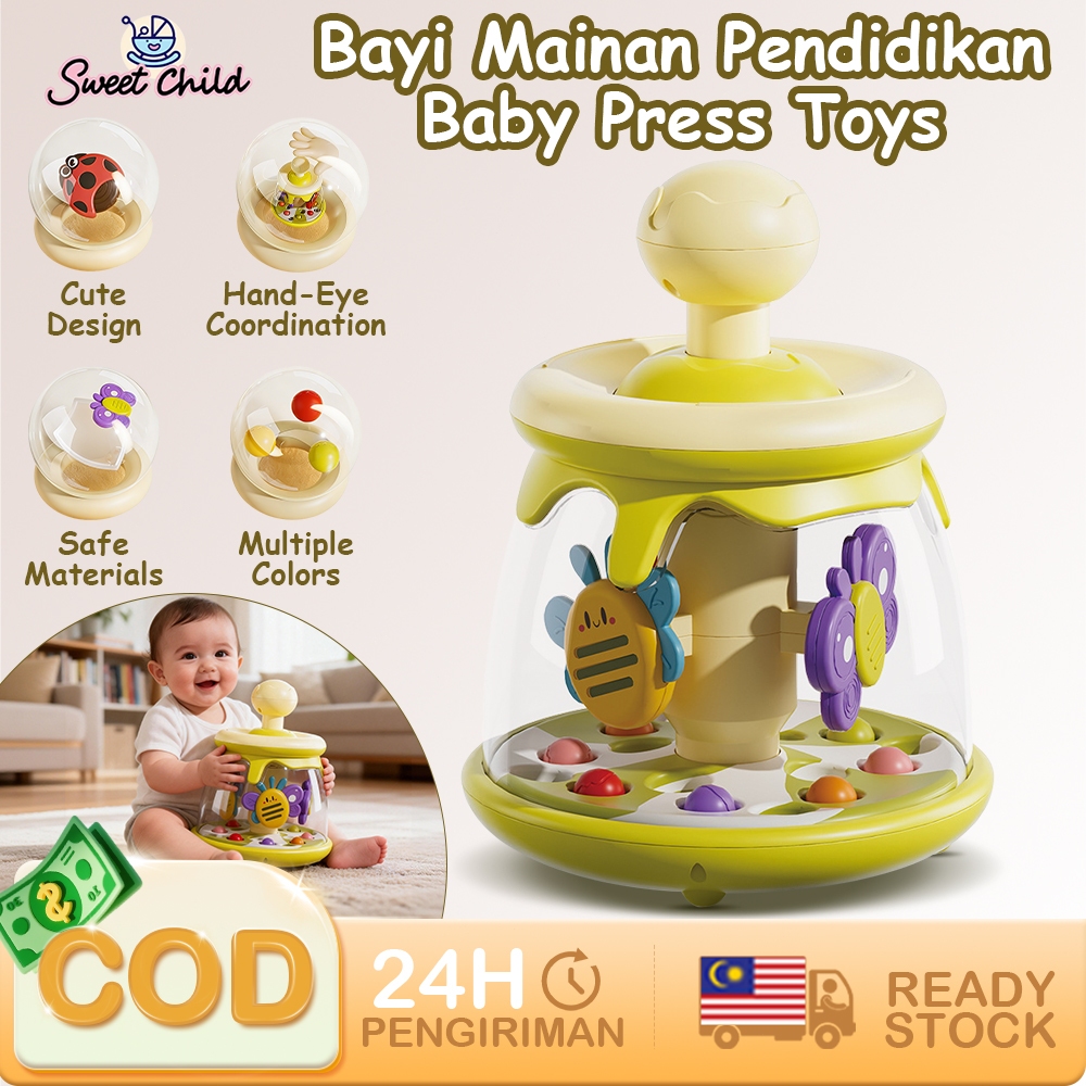 Mainan Pendidikan Bayi 6+ Bulan Mainan Spinning Sensori Interaktif ...