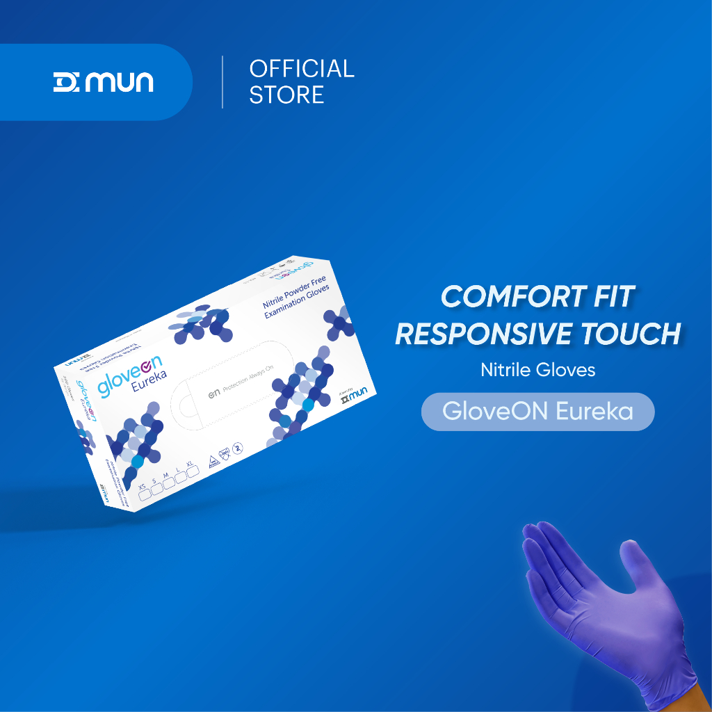 GloveON Eureka Nitrile Exam Gloves (Dark Blue) – Lightweight ...