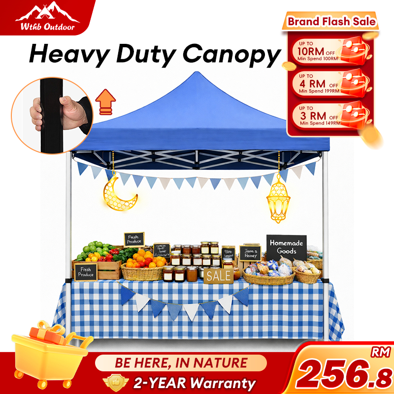 WTHB 10x10FT Night Market Folding Canopy Full Set Khemah Niaga Heavy ...