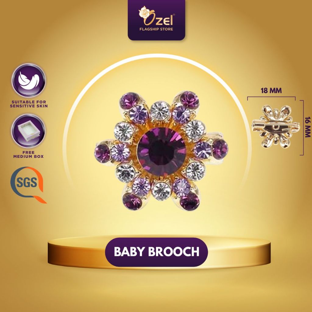 Ozel Crystal BabyBrooch G30050 Kerongsang & Pin Tudung, Hijab, Songkok ...