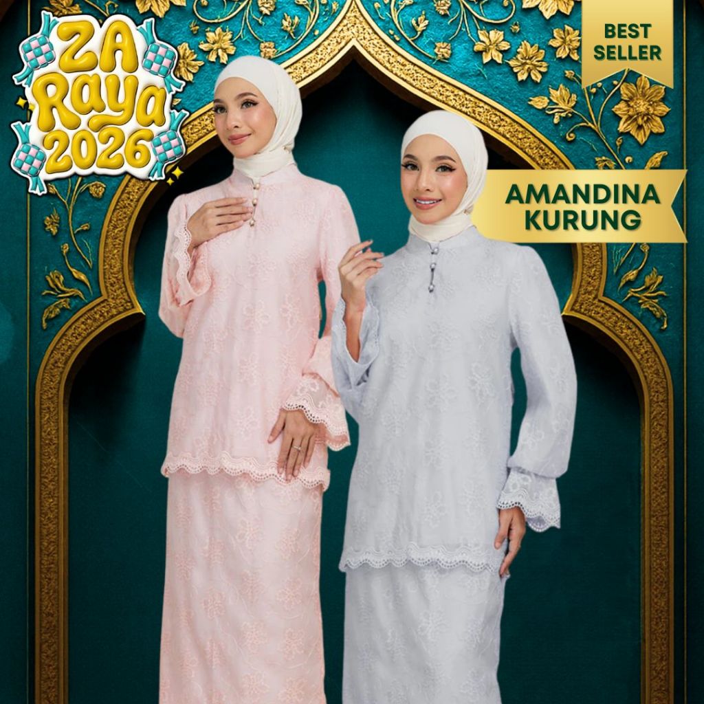 ZOE ARISAH Amandina Awisha Kurung Moden Baju Raya Cotton Embroidery ...