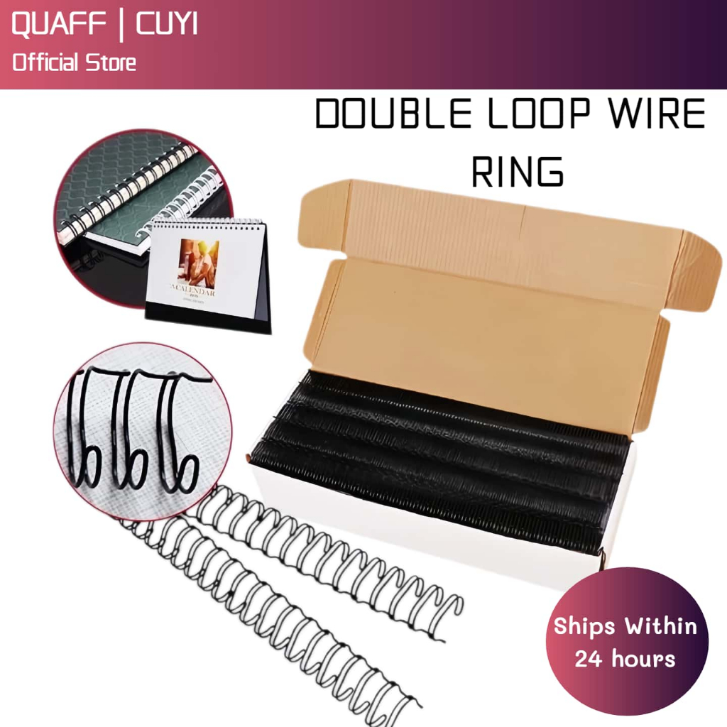 QUAFF Black Double Loop Wire Ring 7.9mm/9.5mm/12.7mm 100Pcs/Box for ...