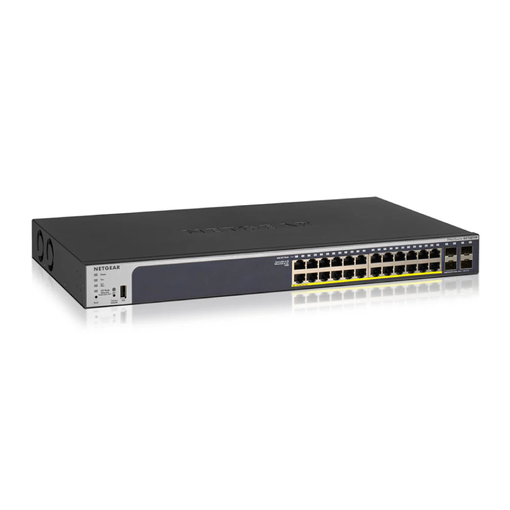 NETGEAR 28-Port Gigabit Ethernet Smart Managed Pro PoE Switch (GS728TPP ...