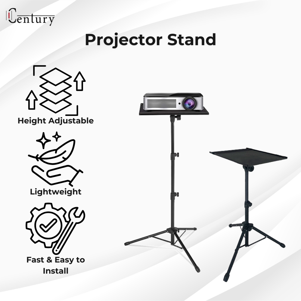 Projector Stand Tripod Stand With Tray Adjustable Height Foldable 360 ...