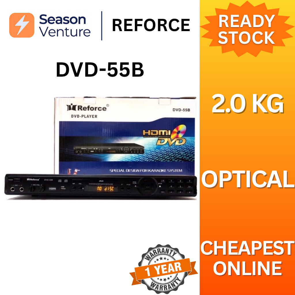 REFORCE HDMI DVD-55B Hdmi DVD Player with Karaoke Key Control | Shopee ...